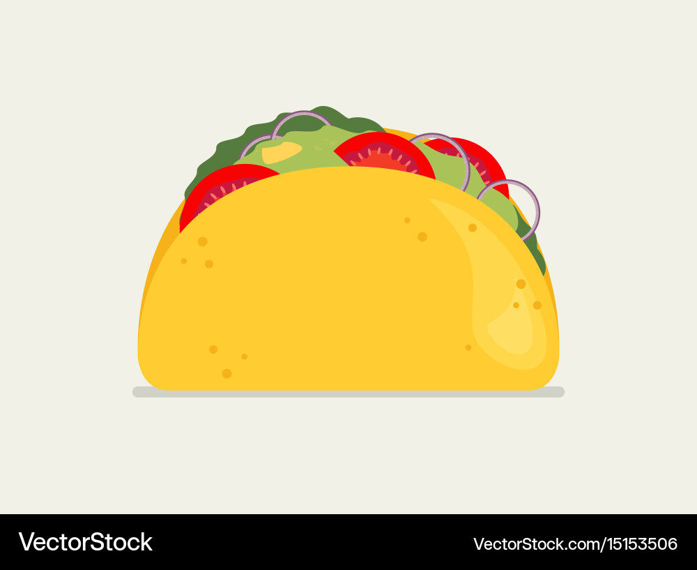 Flat Style Taco Royalty Free Vector Image - VectorStock