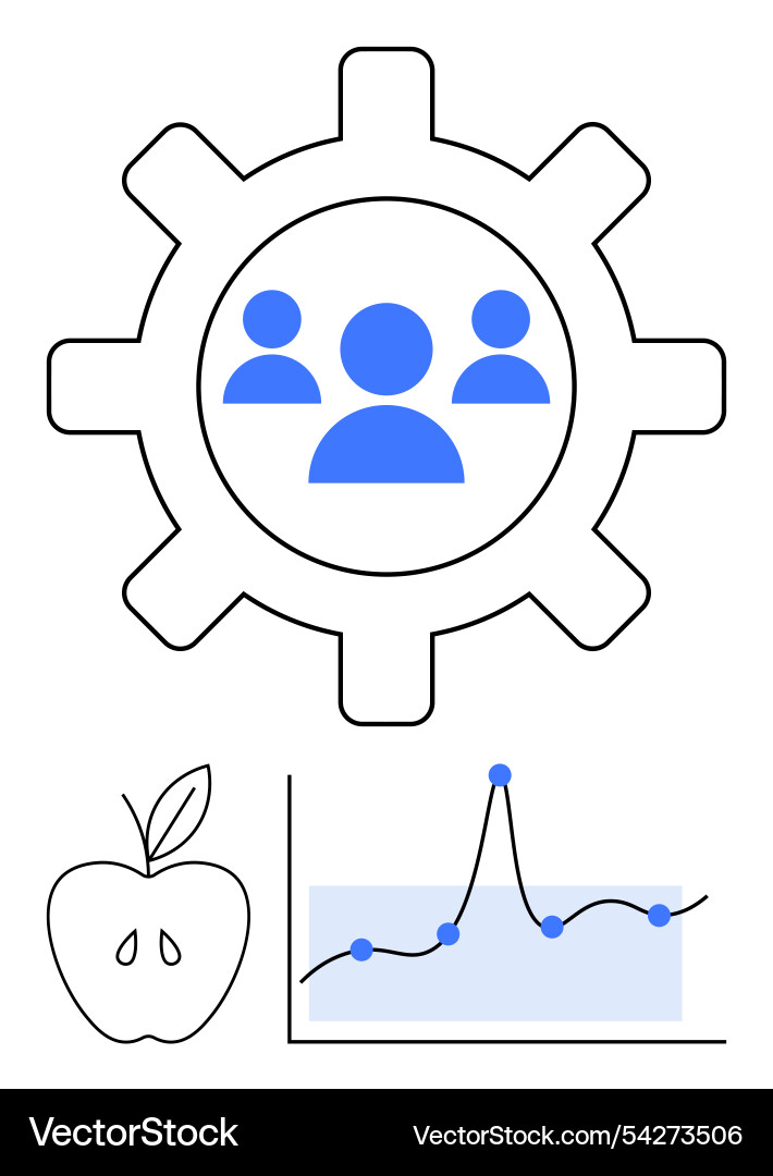 Interconnectedness of people productivity Vector Image