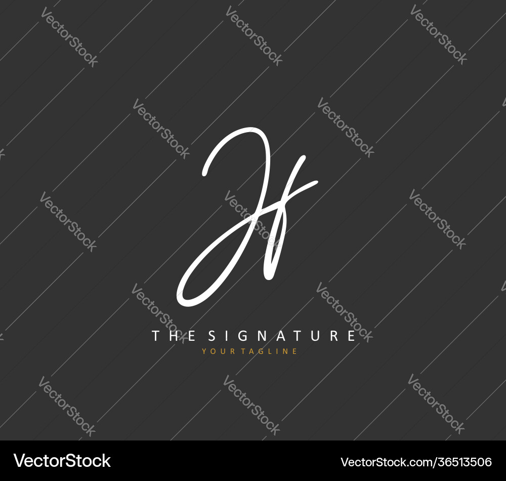Jf initial letter handwriting and signature logo Vector Image