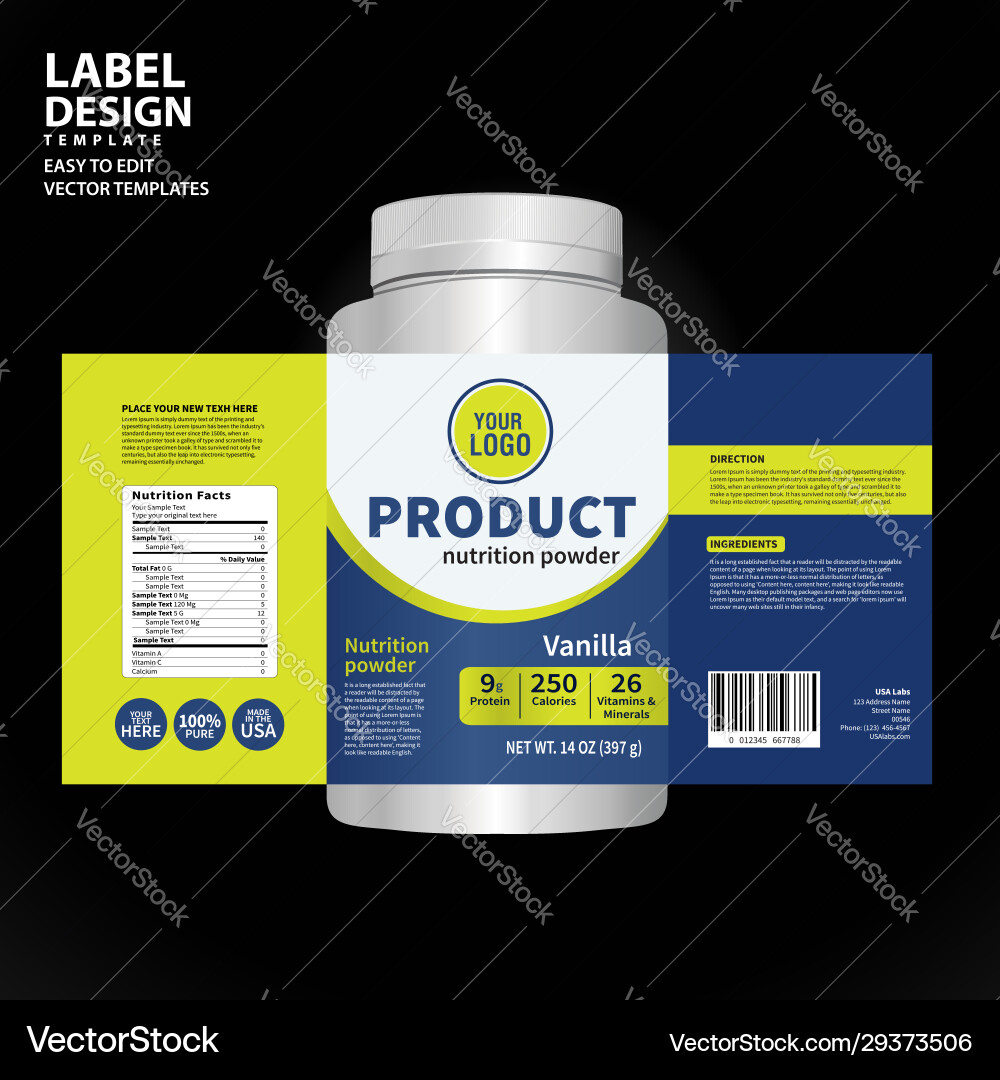 Label and packaging template design Royalty Free Vector
