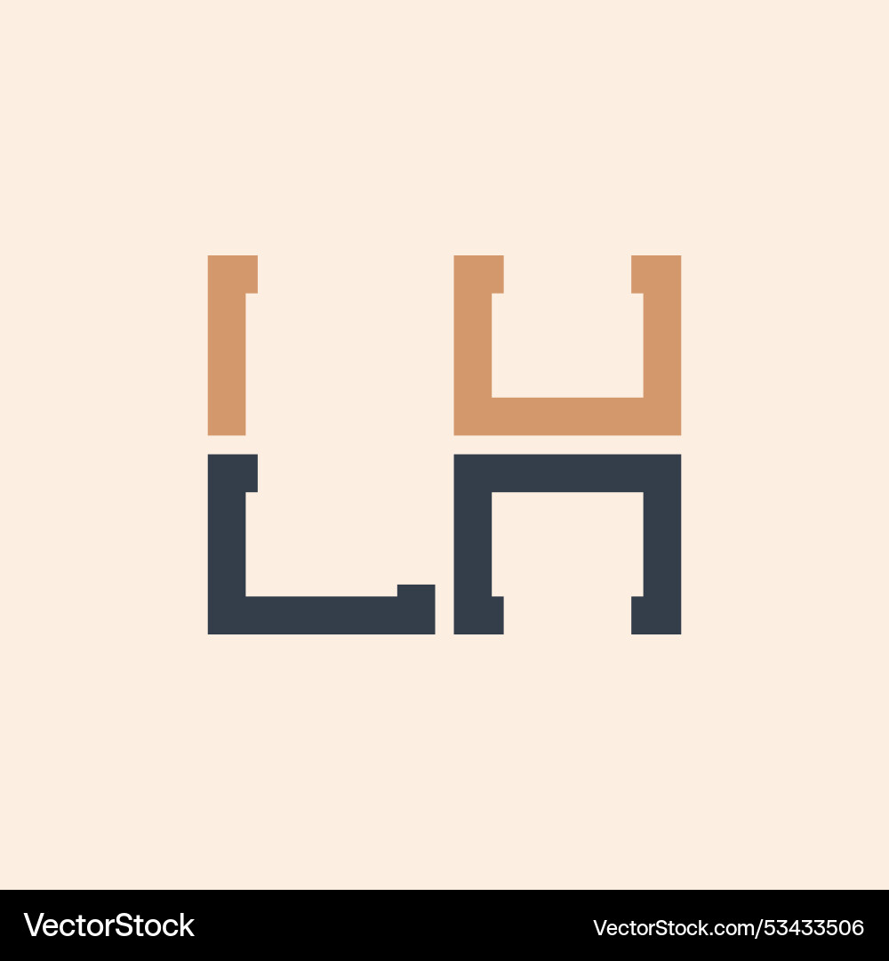 Modern lh letter logo design creative and Vector Image