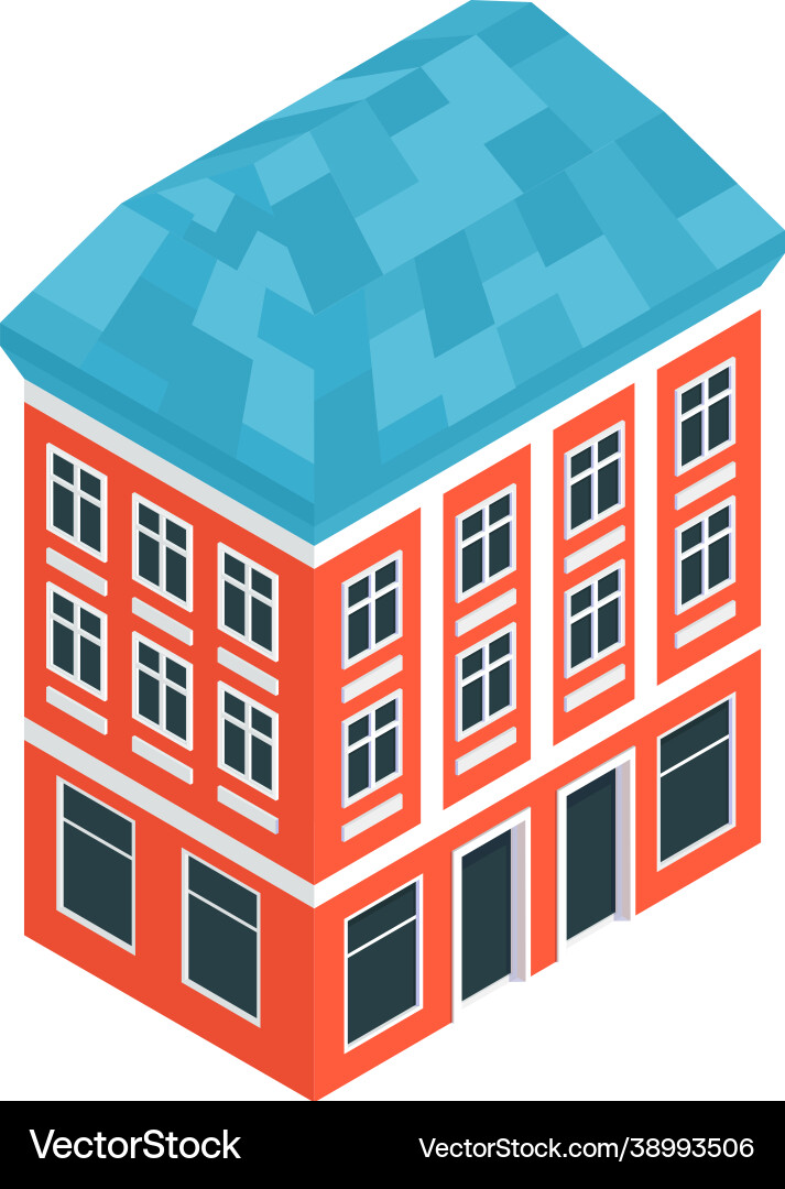 Old house isometric composition Royalty Free Vector Image