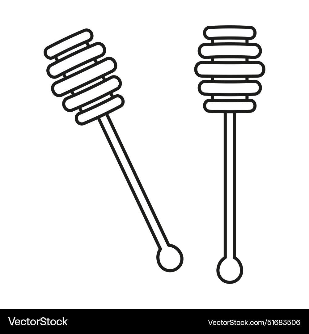 Outline wooden honey stick Royalty Free Vector Image