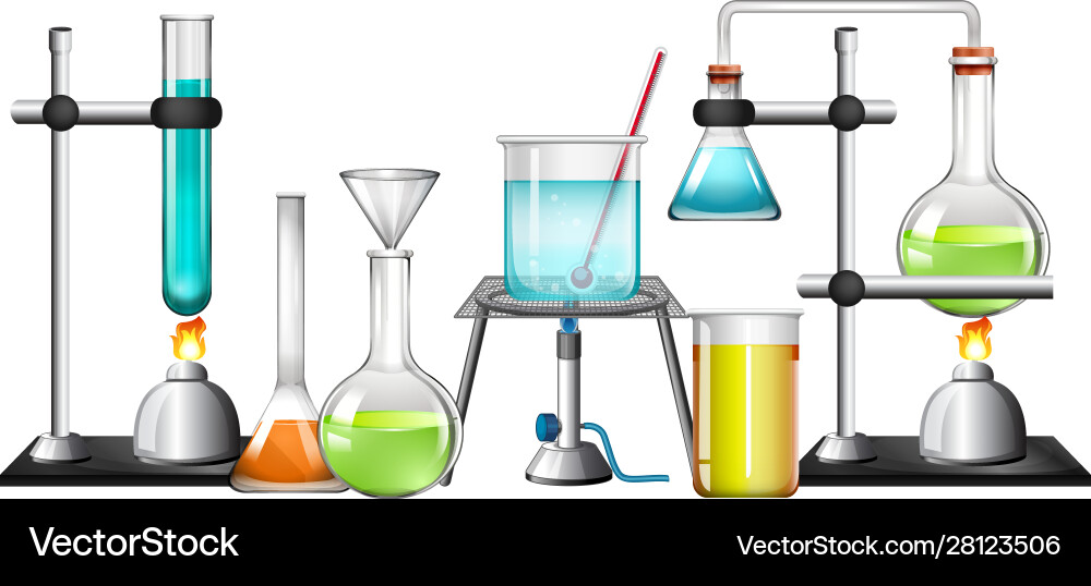 Science equipments for chemistry lab Royalty Free Vector