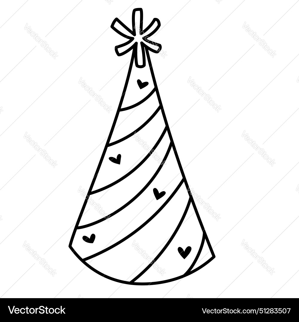 Doodle hand drawn party hat Royalty Free Vector Image