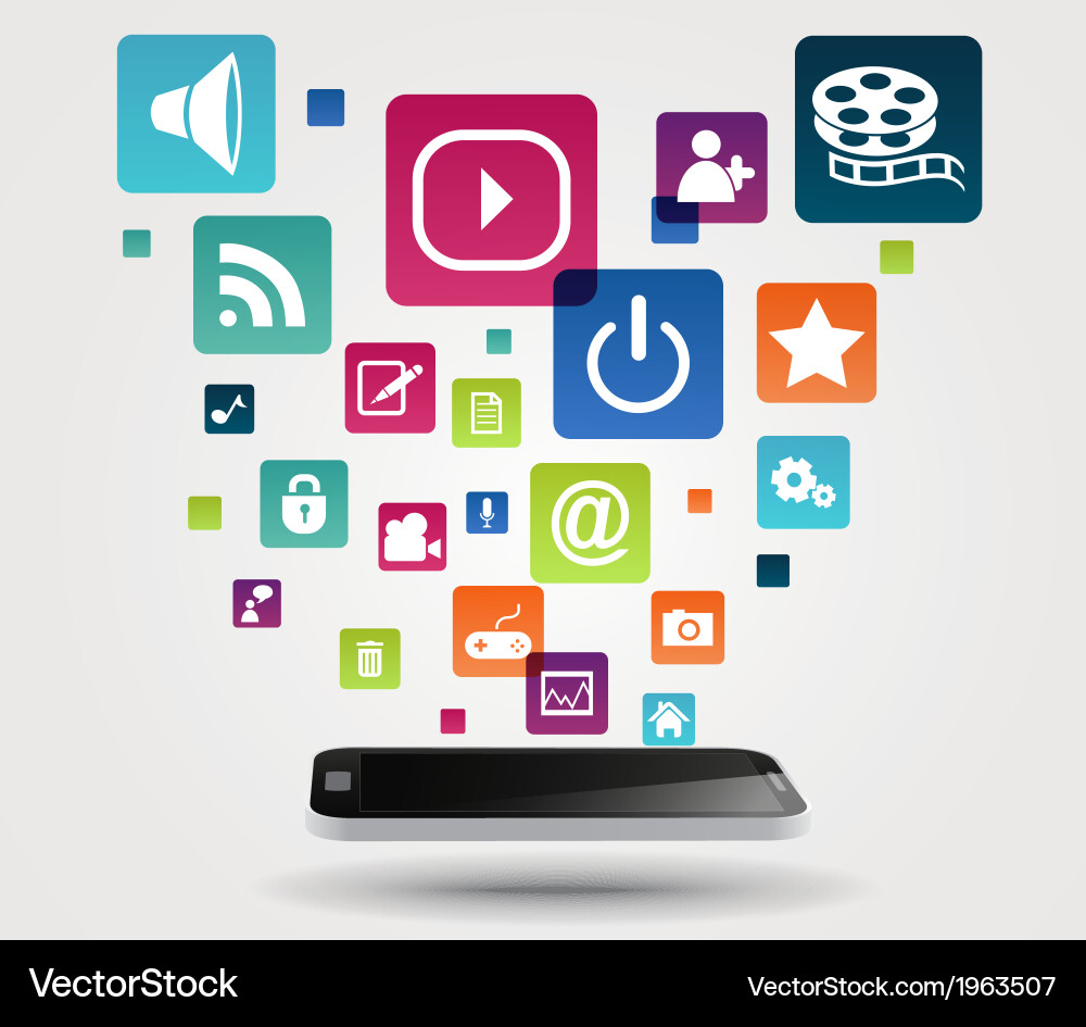 Internet application concept background Royalty Free Vector
