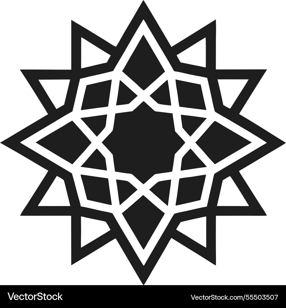 Islamic geometric star pattern silhouette Vector Image
