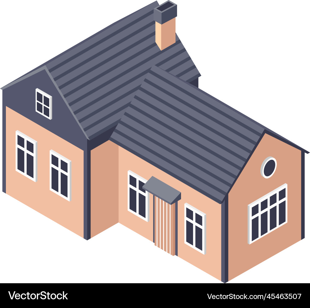 Isometric farm house Royalty Free Vector Image