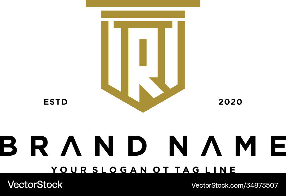 Letter r Schild Recht Logo Design Konzept Vektorbild