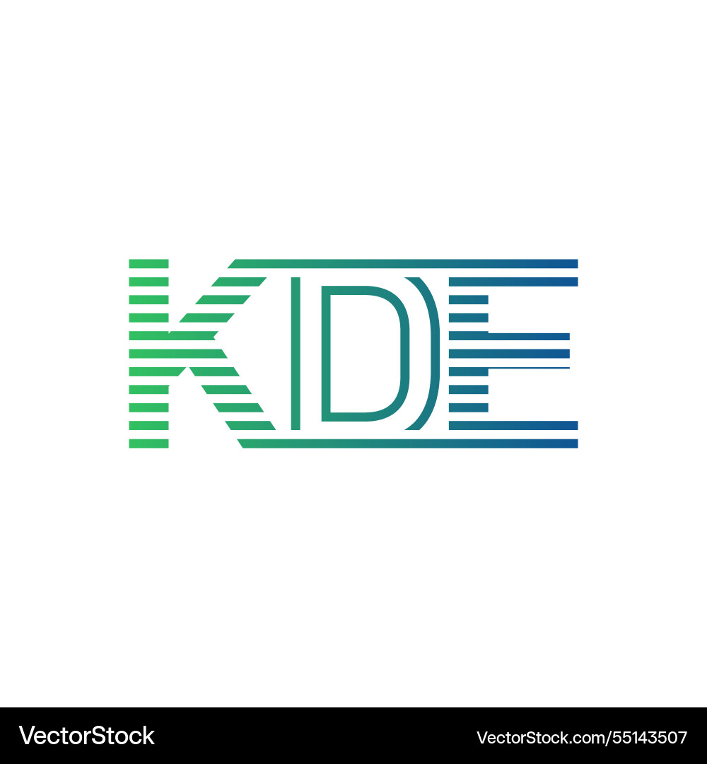 Modern kde logo design letter minimalist Vektorbild
