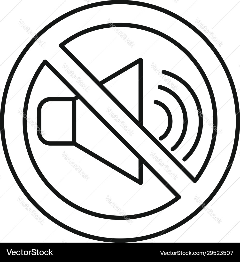 No sound speaker icon outline style Royalty Free Vector