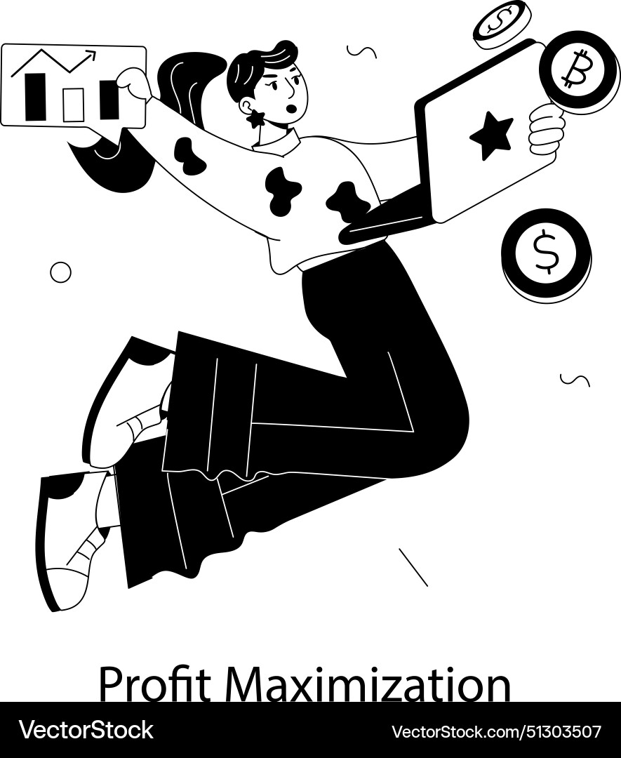Profit maximization Royalty Free Vector Image - VectorStock