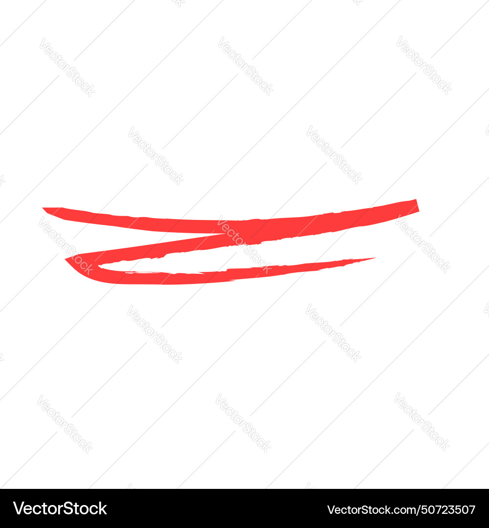 Red brush stroke underline Royalty Free Vector Image