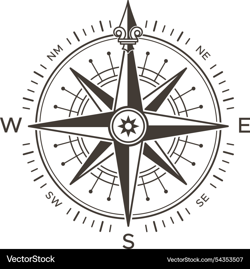 Wind Rose Compass Navigation Royalty Free Vector Image
