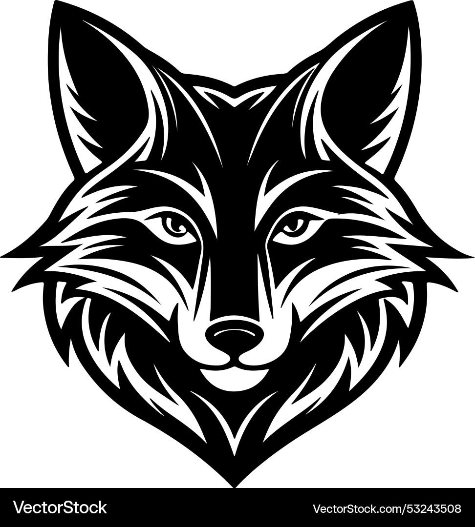 A fox head Royalty Free Vector Image - VectorStock