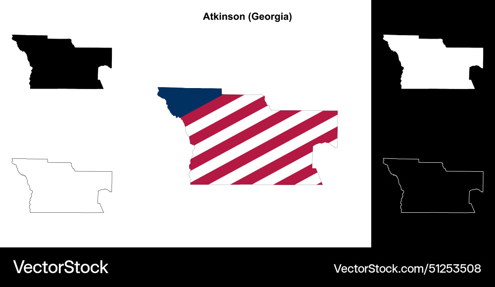 Atkinson outline map Royalty Free Vector Image