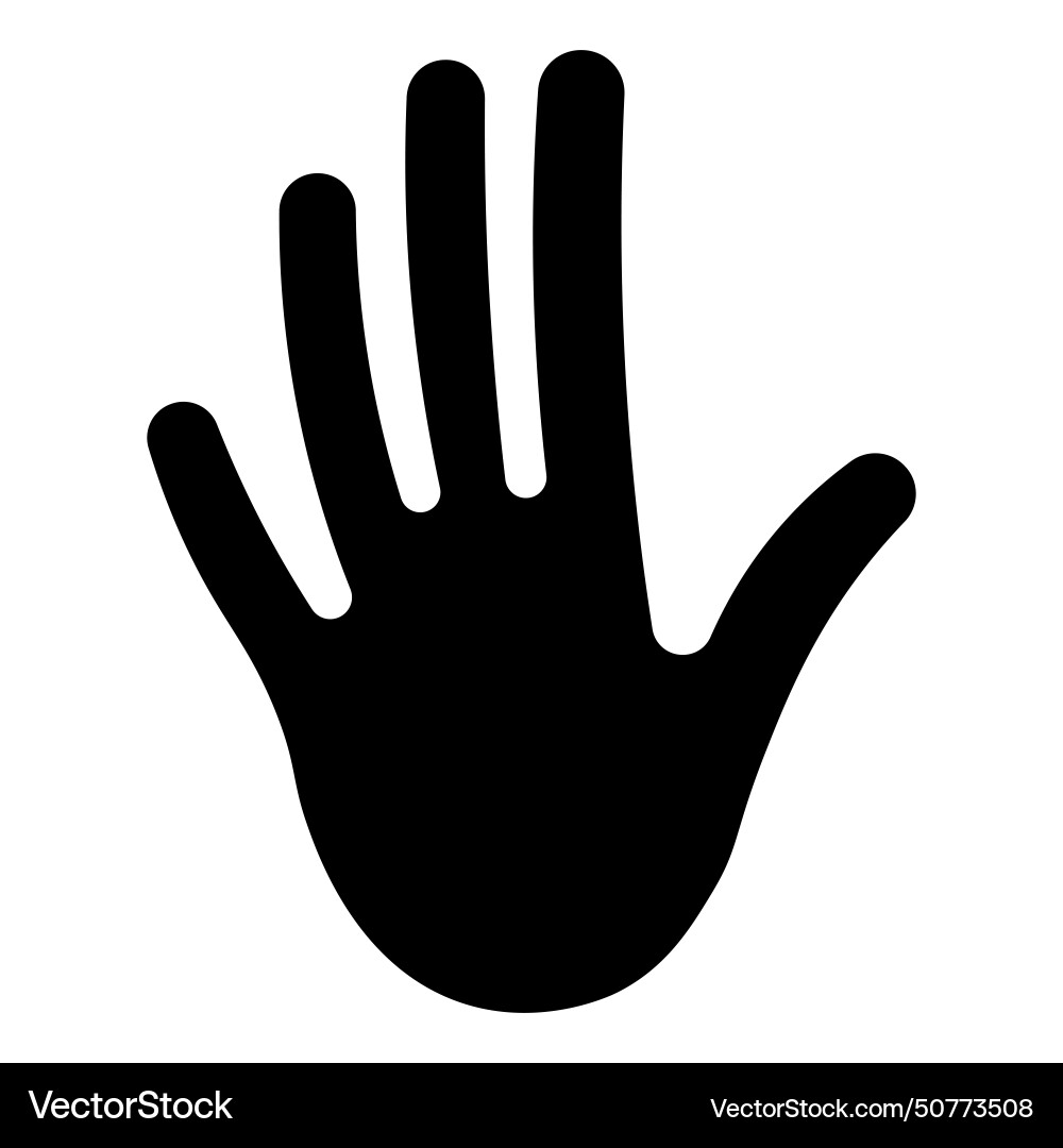 Black hand icon on white background Royalty Free Vector