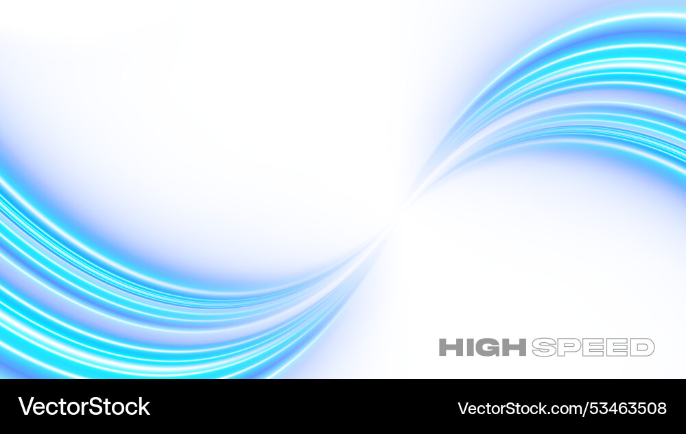 Blue curved lines high speed light futuristic Vector Image