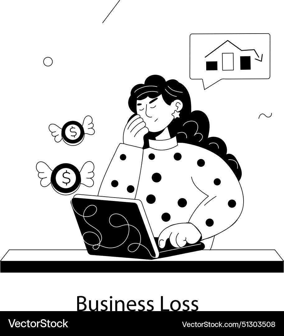 Business loss Royalty Free Vector Image - VectorStock