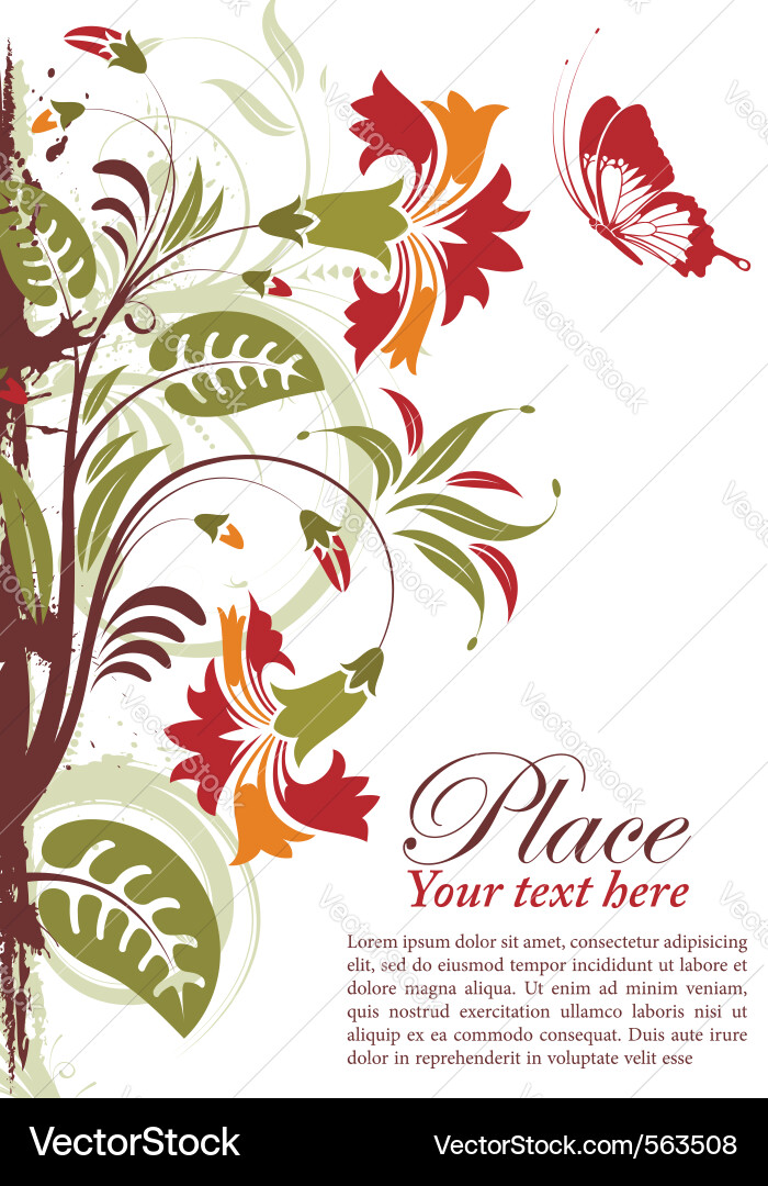 Butterfly floral Royalty Free Vector Image - VectorStock