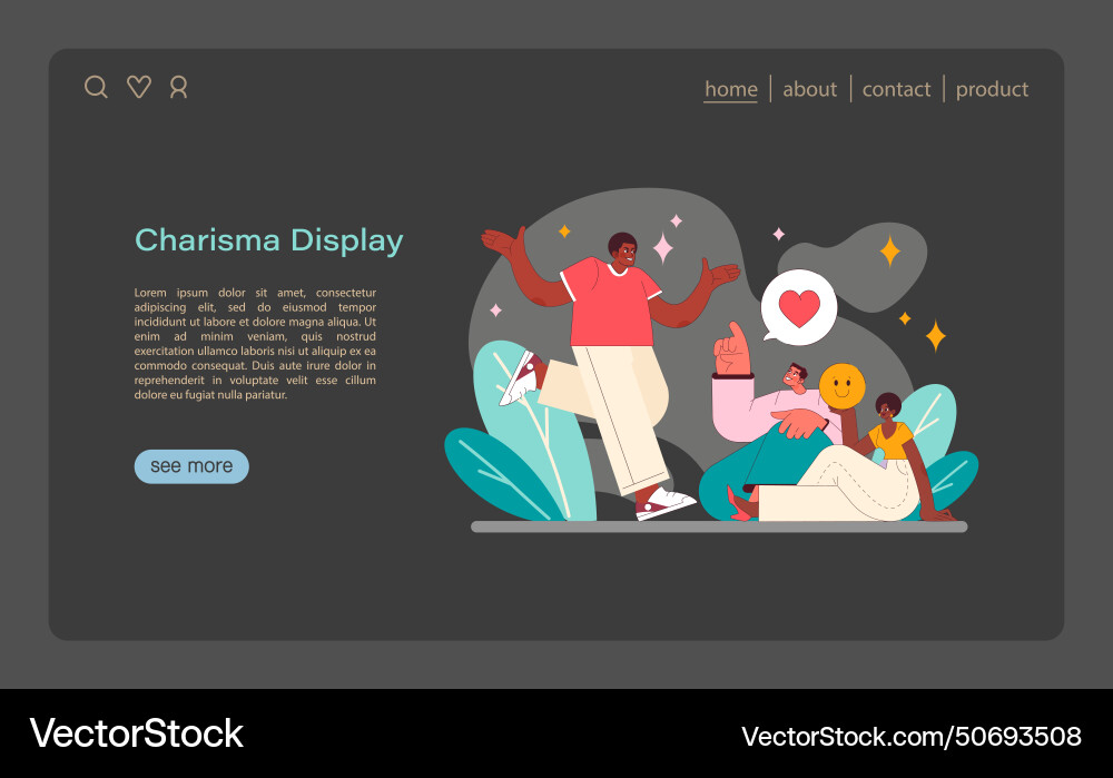Charisma display concept a vibrant Royalty Free Vector Image