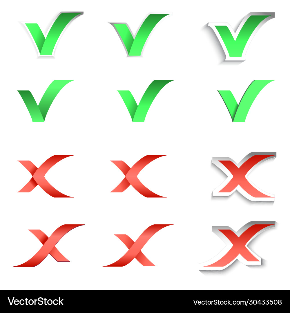 Check Mark Stickers Collection Royalty Free Vector Image