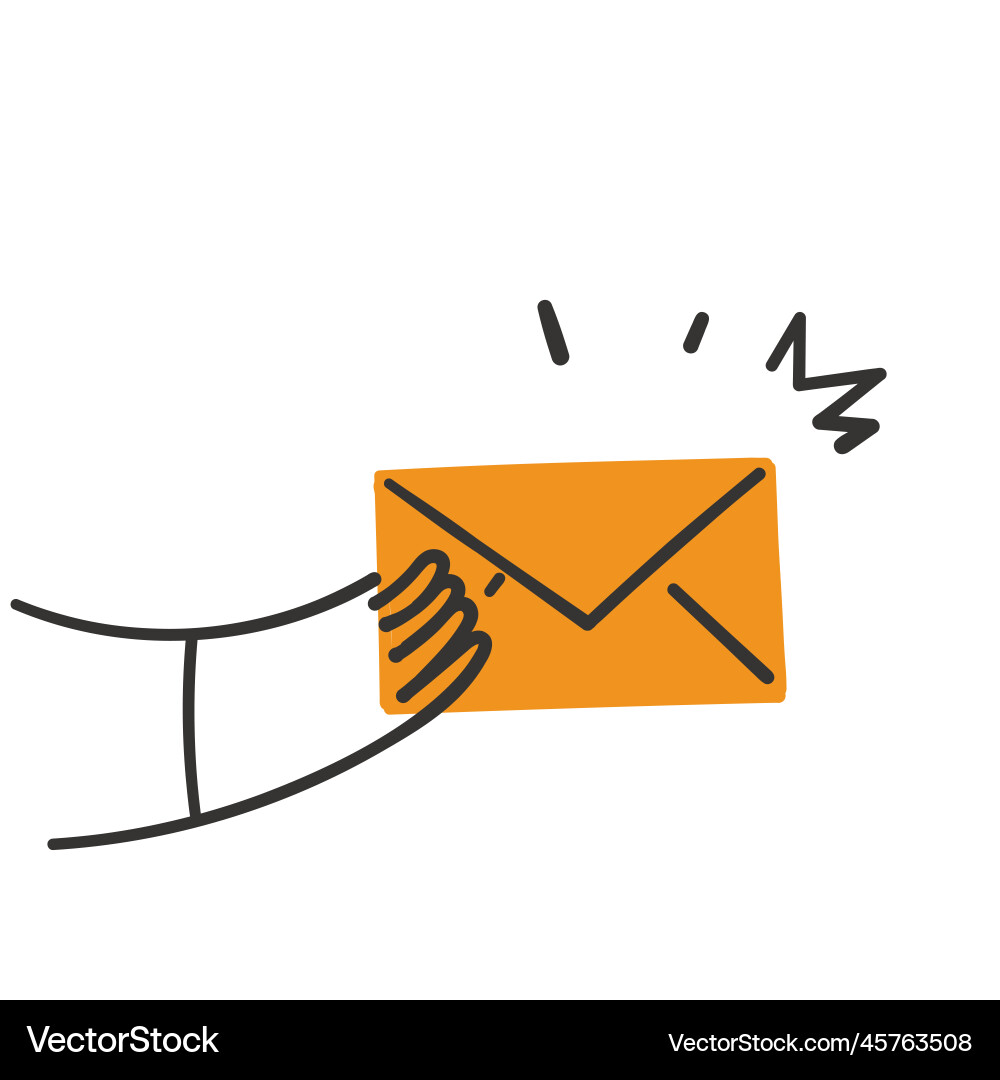 Cute Doodle Envelope Delivery Royalty Free Vector Image