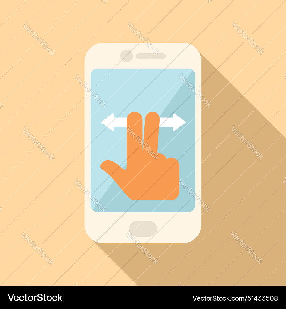 Flat design of a hand performing swipe Royalty Free Vector