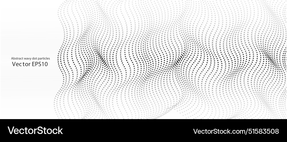 Flowing dots particles wave pattern 3d curve Vector Image