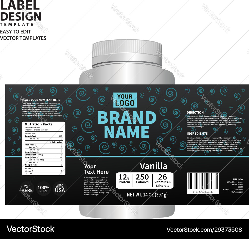 Label and packaging template design Royalty Free Vector