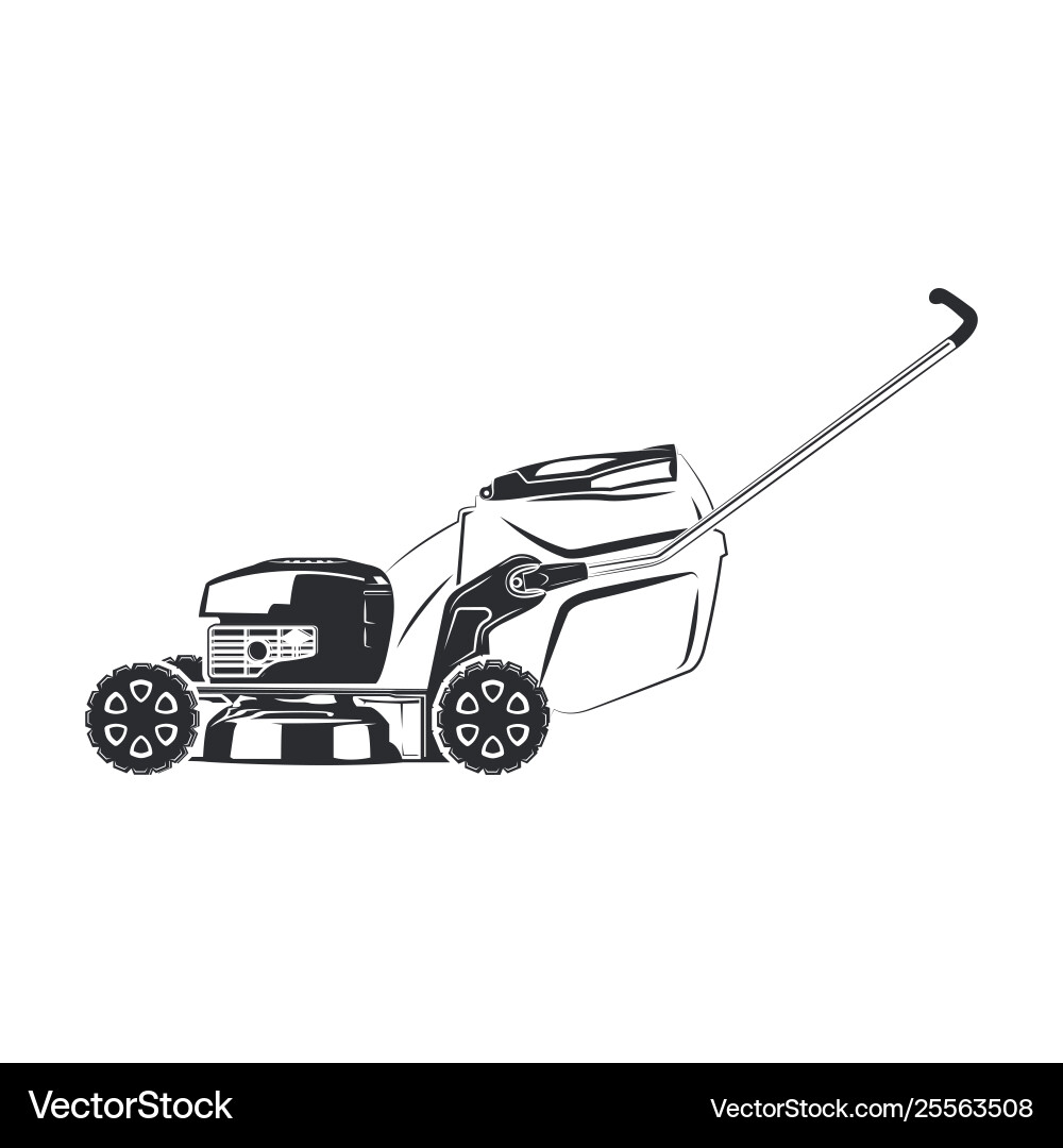 Monochrome Lawn Mower Royalty Free Vector Image