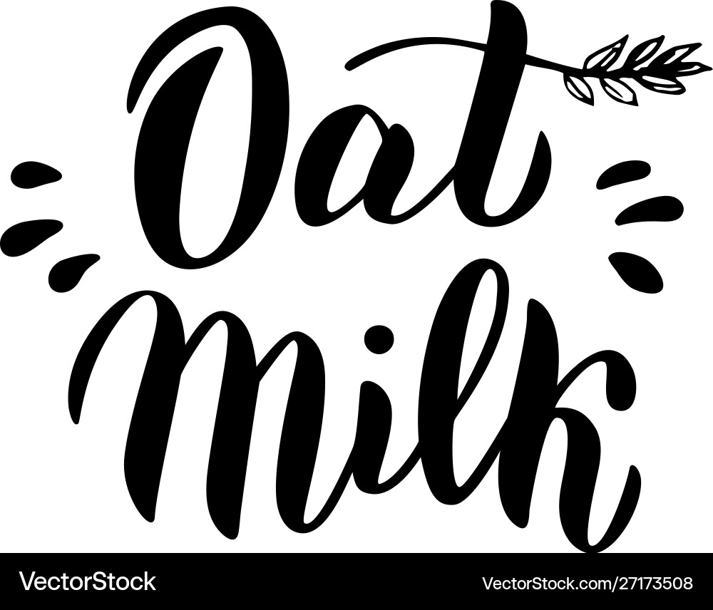 Oat Milk Lettering Logo Royalty Free Vector Image