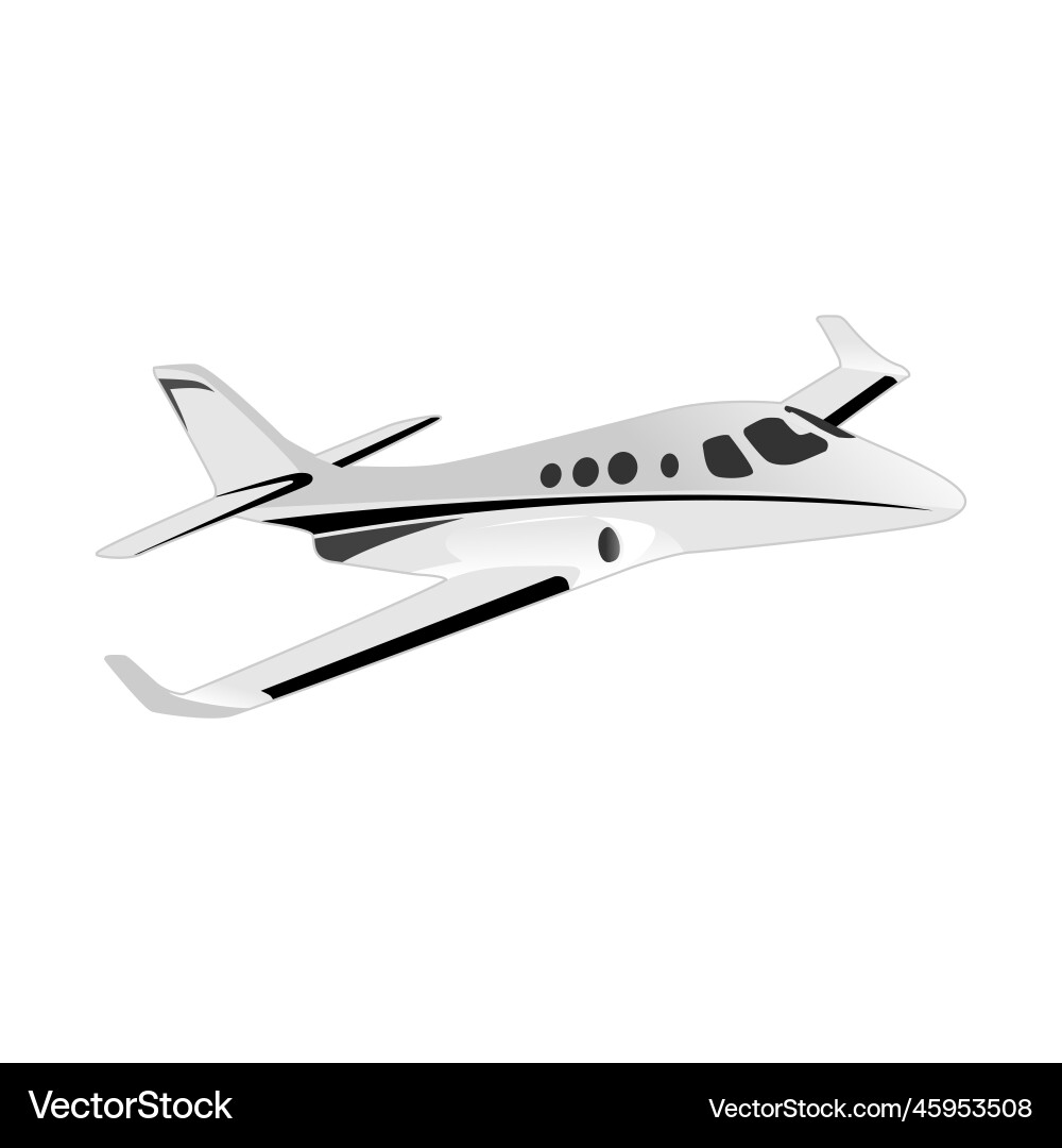 Side view of private jet airplane Royalty Free Vector Image