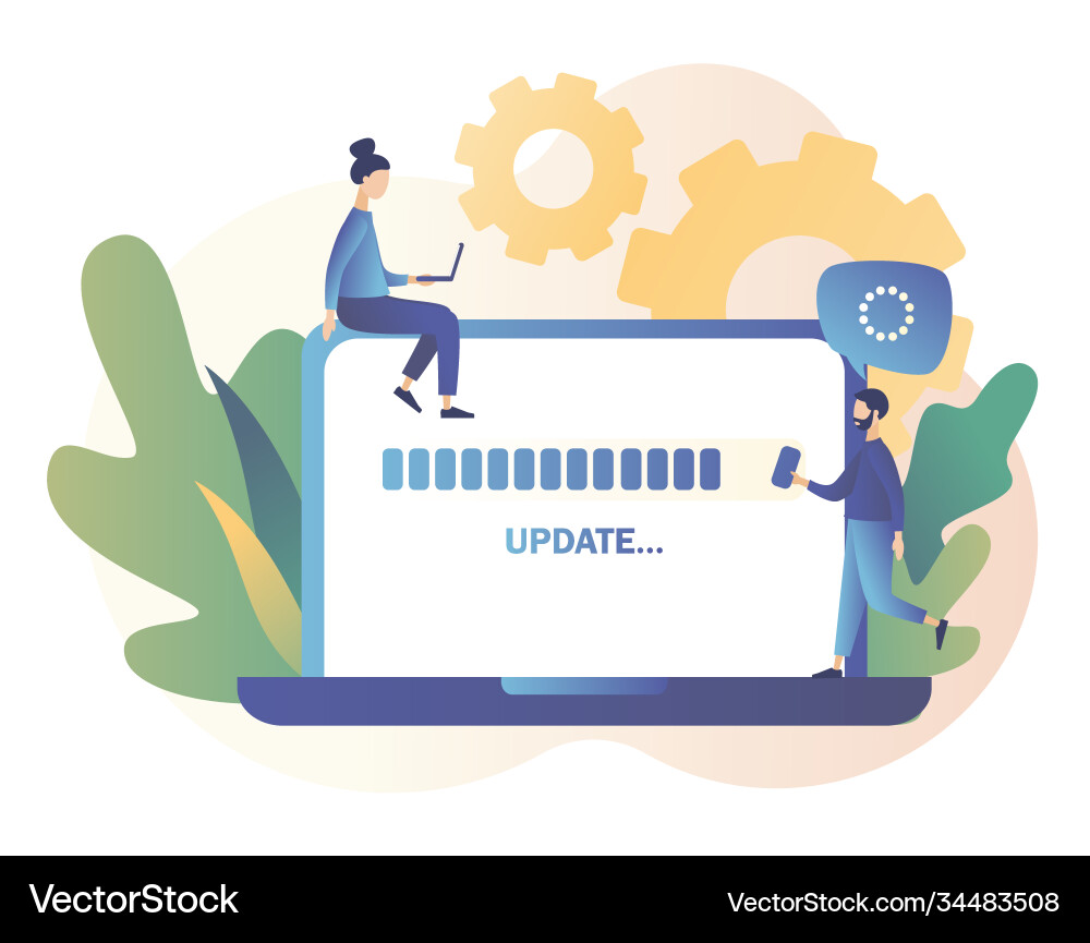System update concept modern flat cartoon style Vector Image