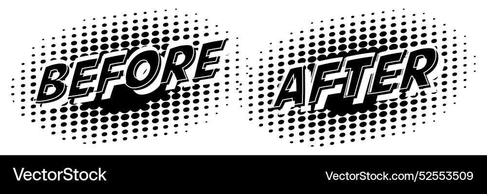 Before and after sections with a central sunburst Vector Image