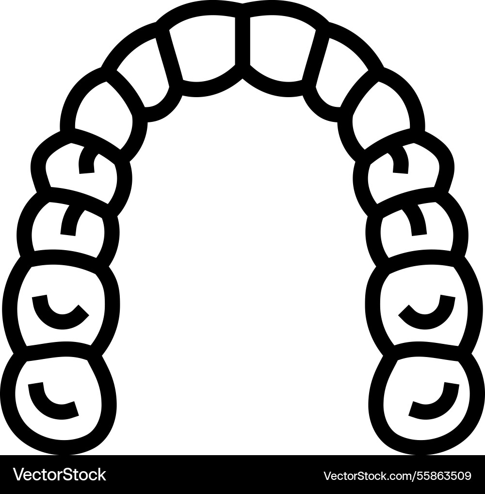 Clear aligners orthodontist line icon Royalty Free Vector
