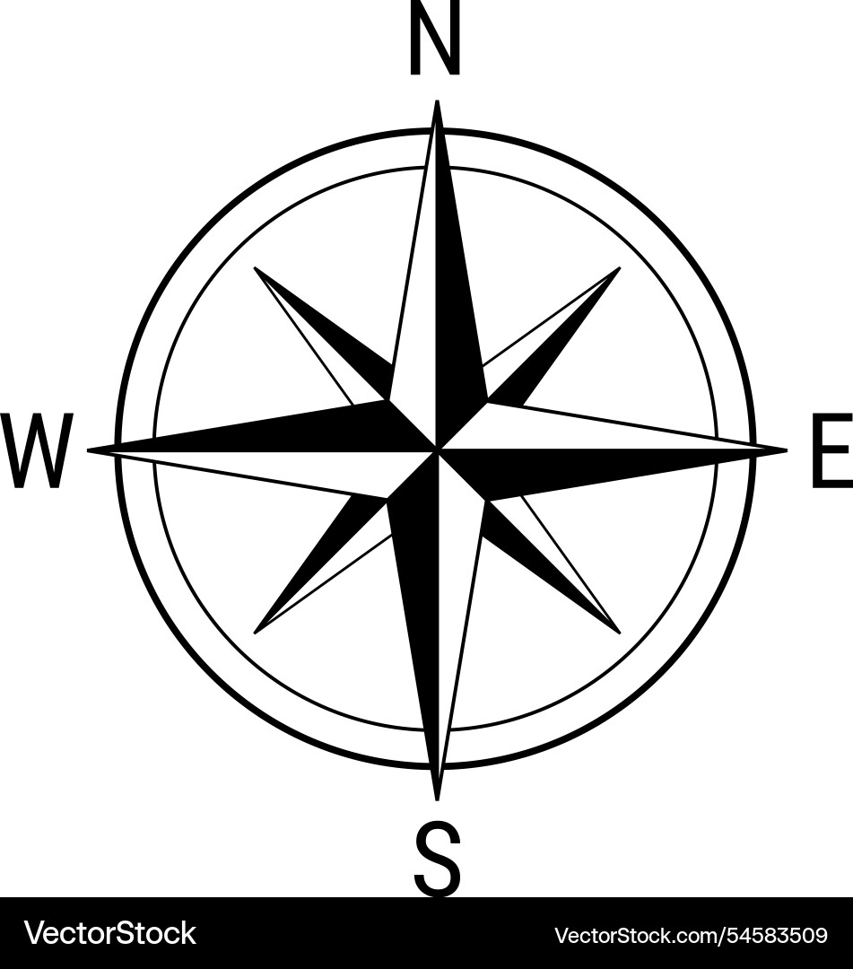 Compass star icon on transparent background Vector Image