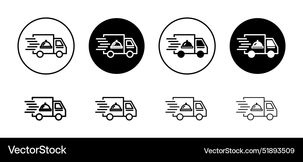 Food delivery icon set collection Royalty Free Vector Image