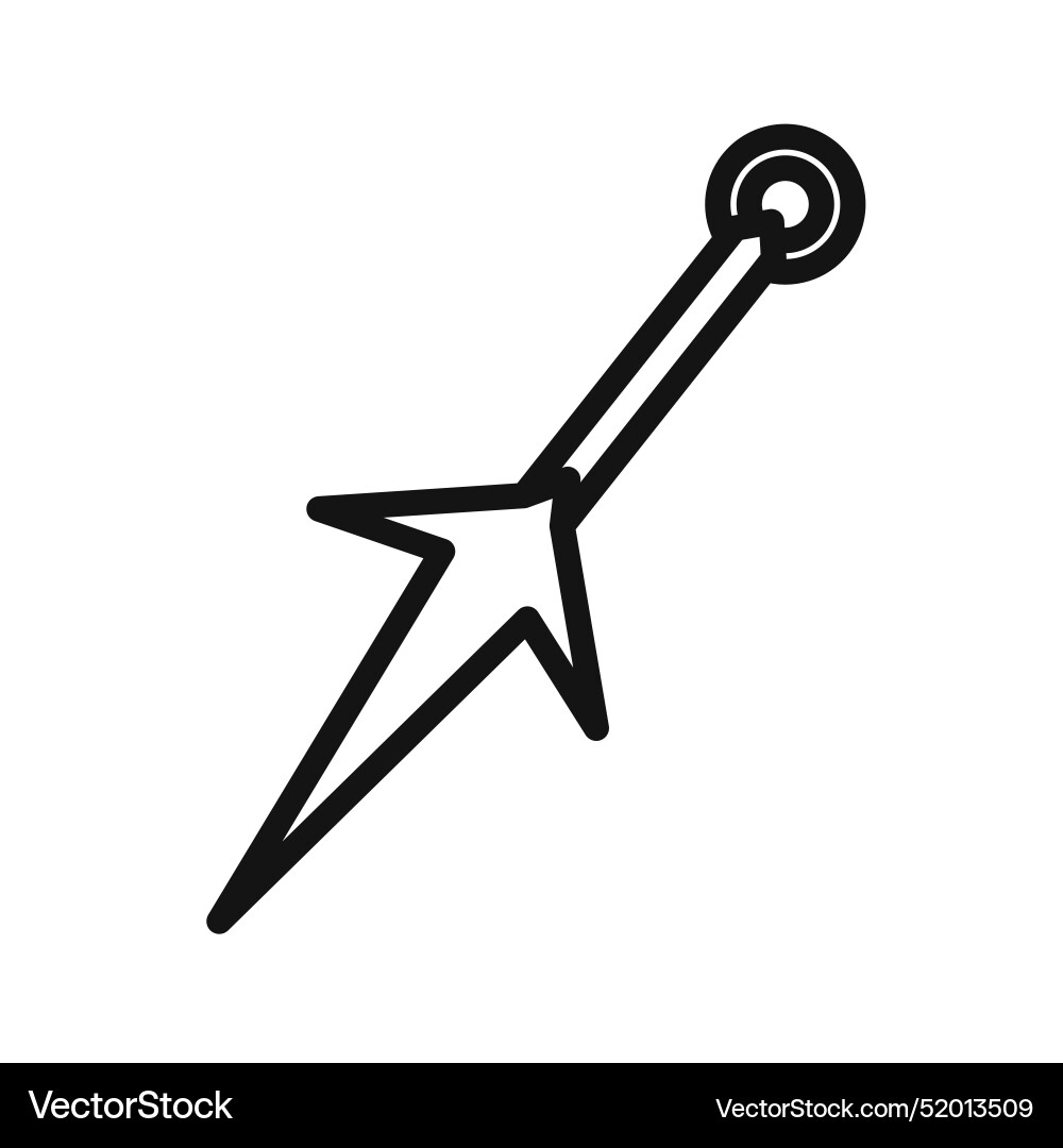 Kunai icon black line art Royalty Free Vector Image