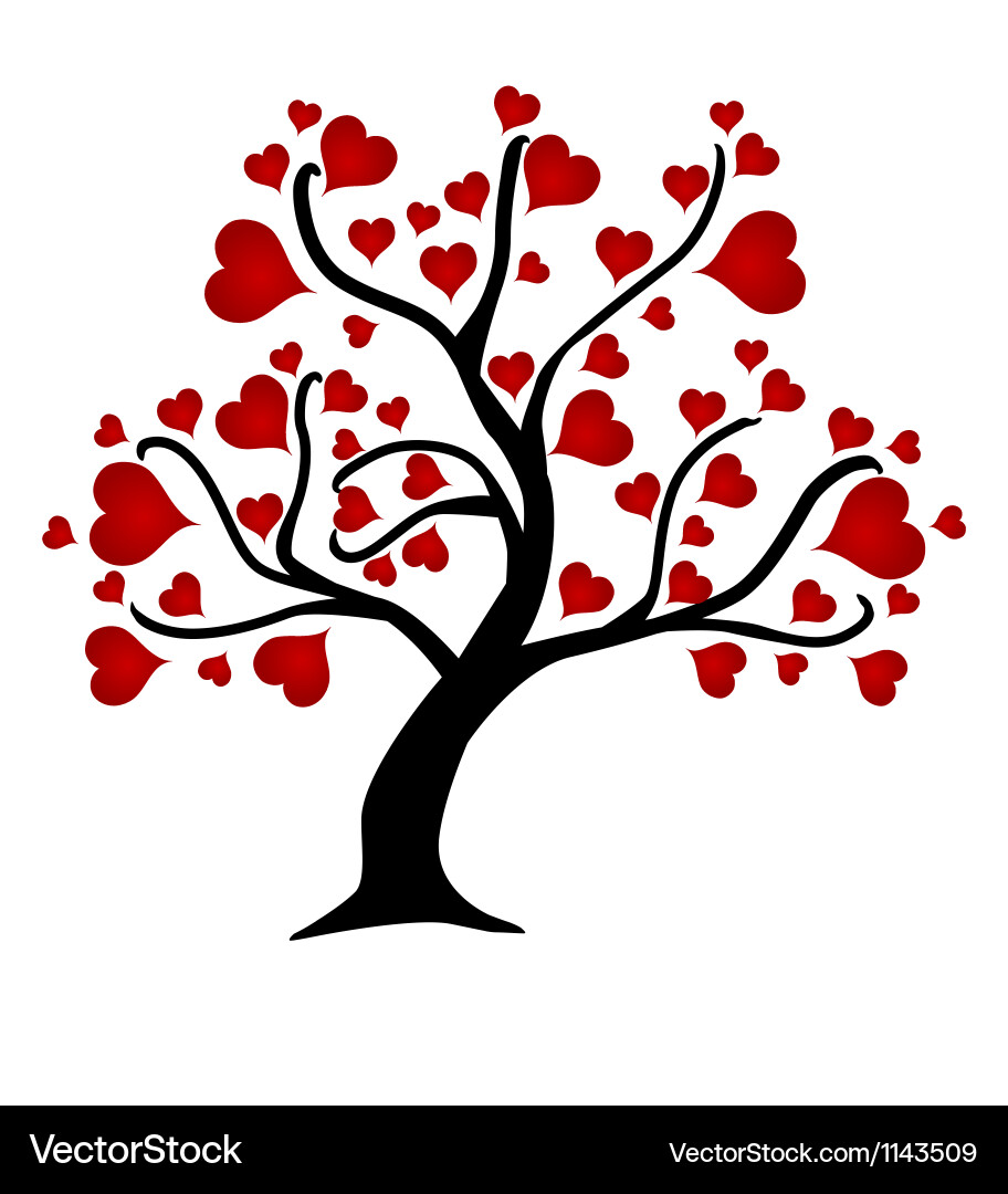 Love trees Royalty Free Vector Image - VectorStock