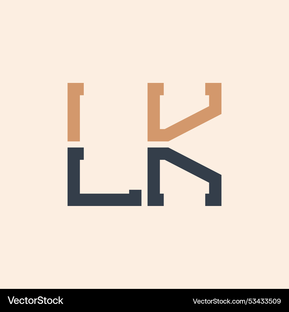 Modern lk letter logo design creative and Vector Image