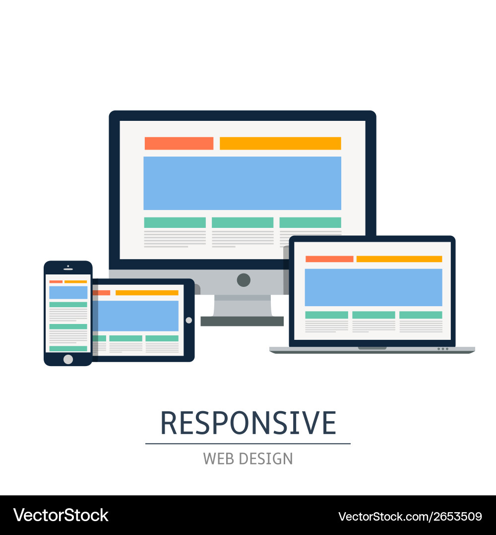 Responsive Screen Devices Royalty Free Vector Image