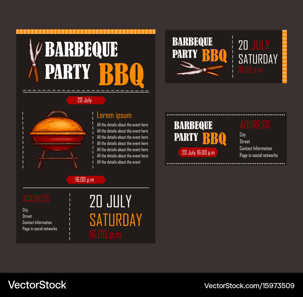 Set of a bbq menu template Royalty Free Vector Image