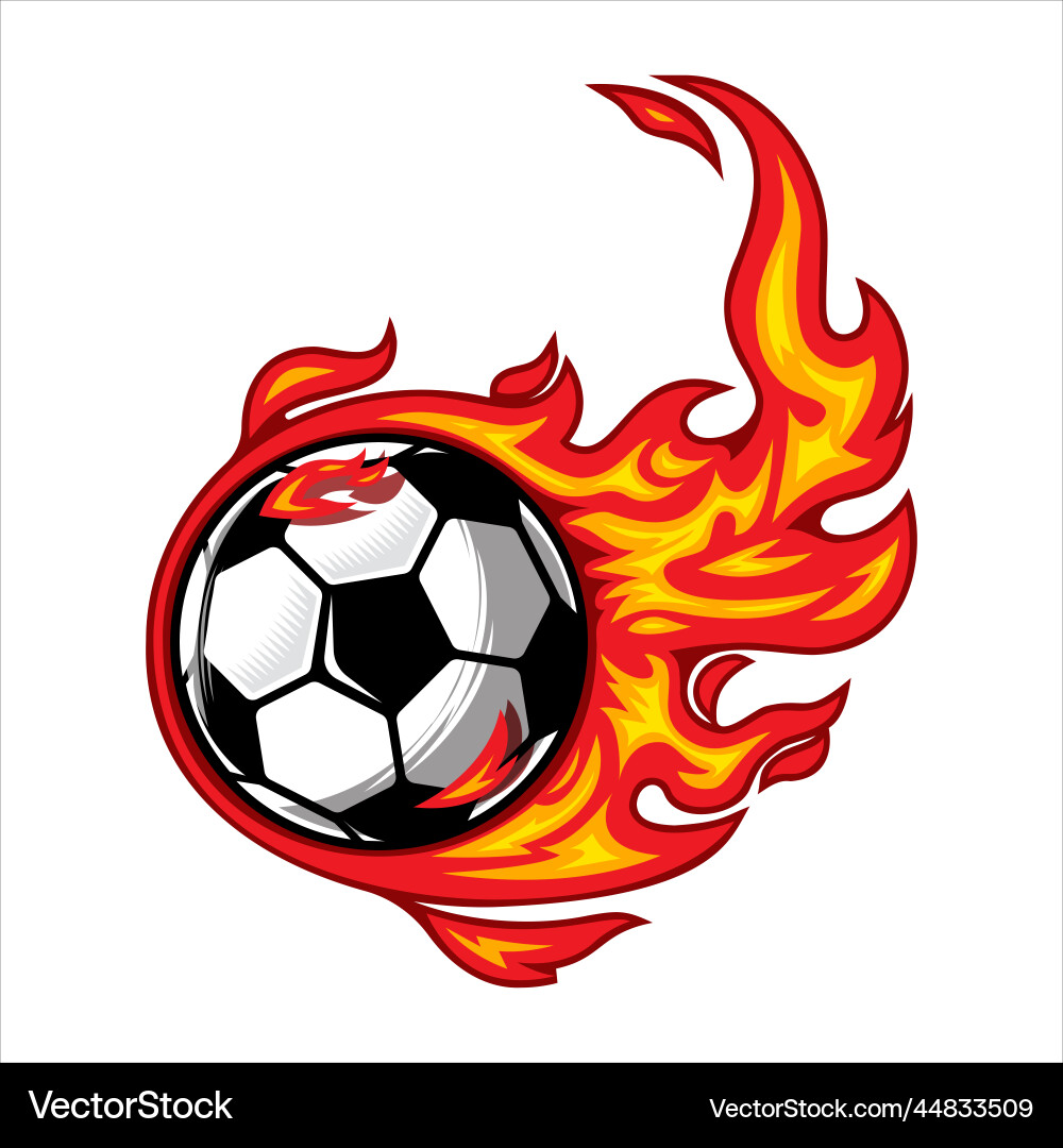 Soccer ball on fire design Royalty Free Vector Image