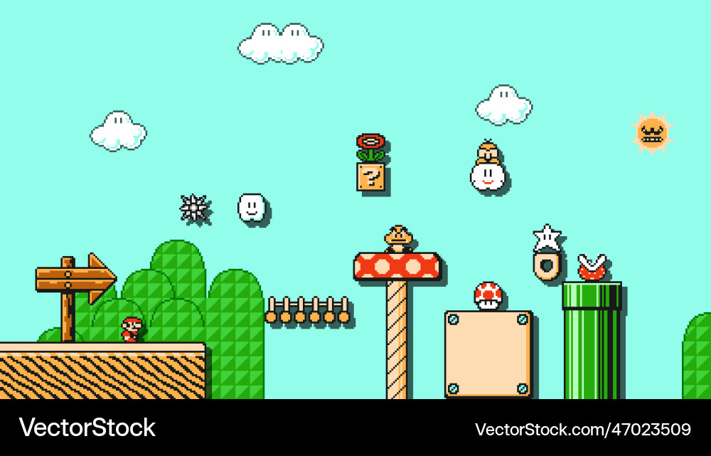 Super Mario Bros 3 Pixel Art Royalty Free Vector Image