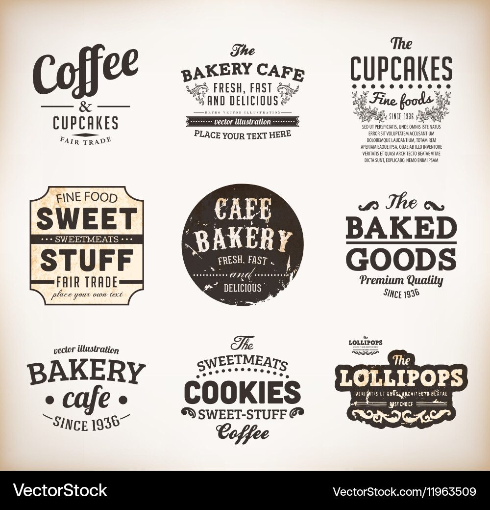 Vintage Coffee Label Set Royalty Free Vector Image