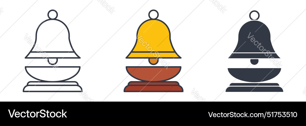 Bell icon symbol isolated on white background Vector Image