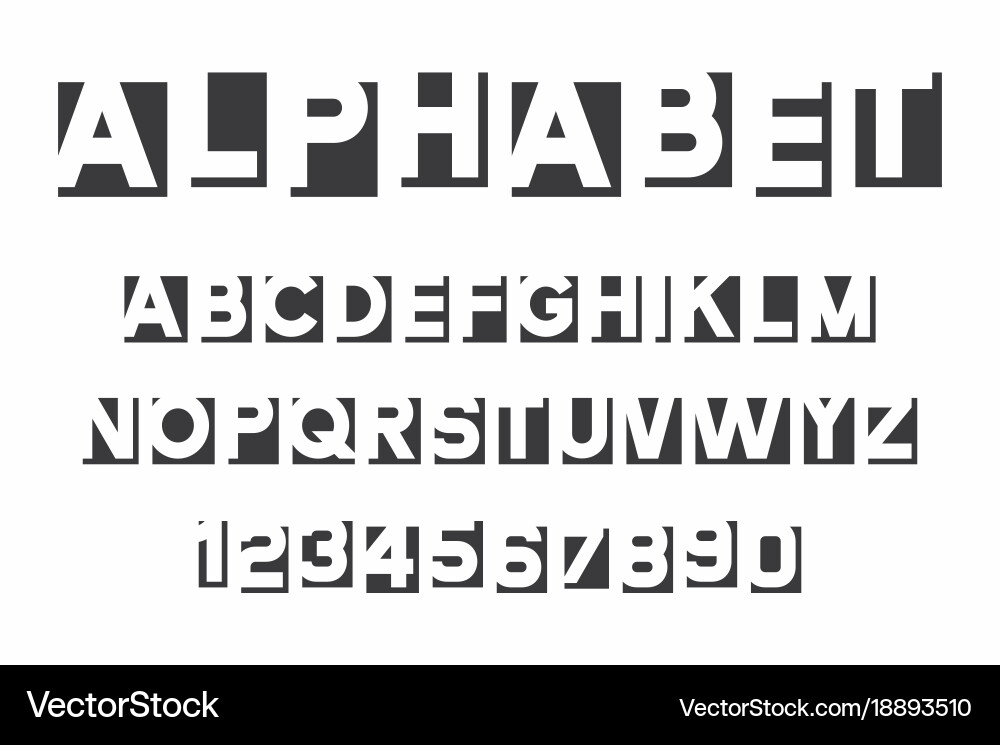 Black of font and alphabet Royalty Free Vector Image