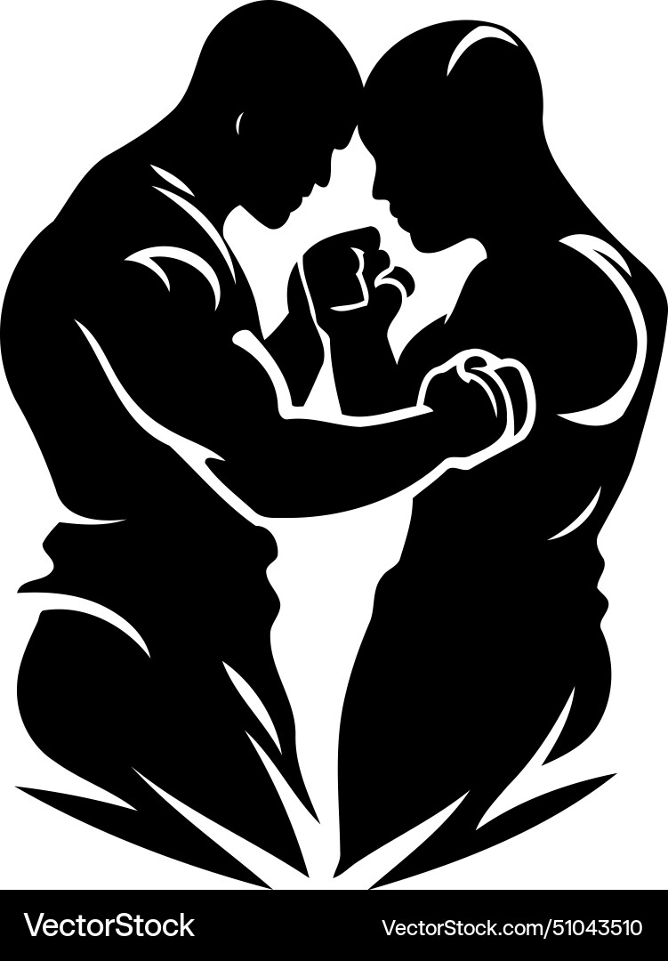 Boxing logo design template boxer with his partner