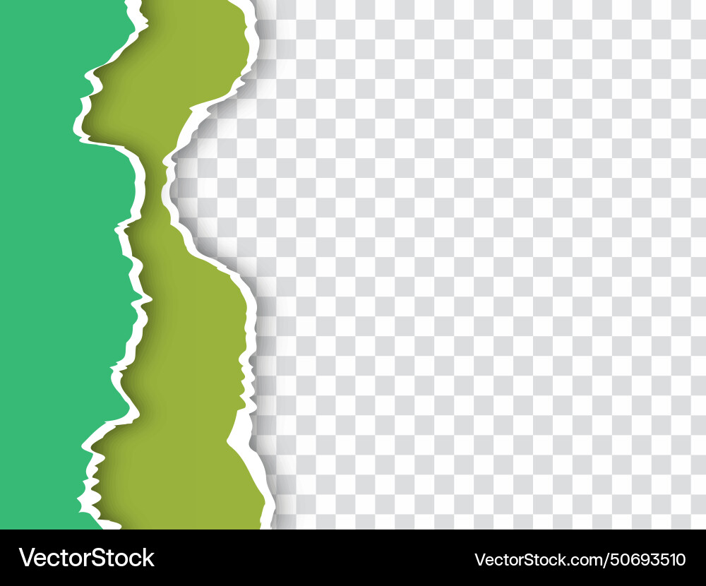 Colorful torn paper design on transparent Vector Image